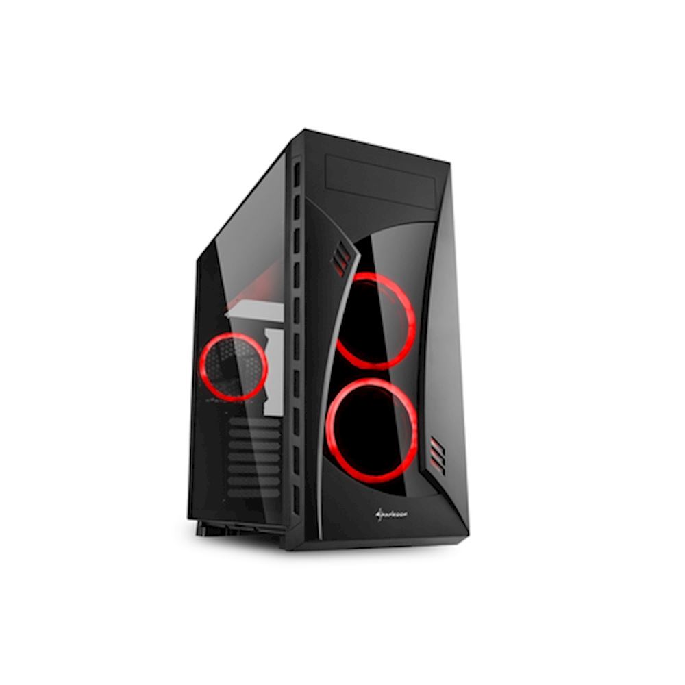 SHARKOON CASE NIGHT SHARK RED ATX, 2XUSB2, 2XUSB3, 7 SLOT ESPANSIONE ...