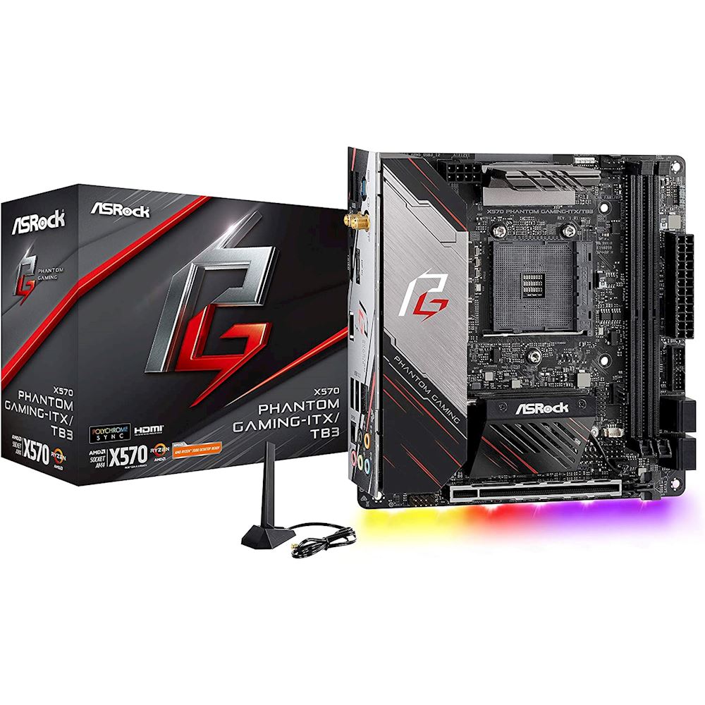 MB Asrock AM4 X570 PHANTOM GAMING ITX/TB3 2*DDR4 MINI ITX SCHEDE MADRI ...