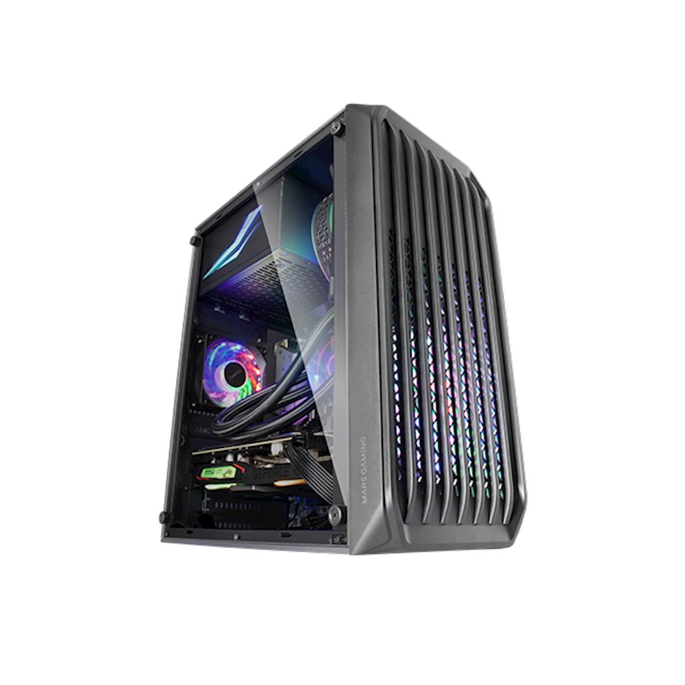 MARSGAMING CASE MICRO-ATX MC-S2W 2*FRGB FAN WIND FRONT MESH USB3 WHITE ...