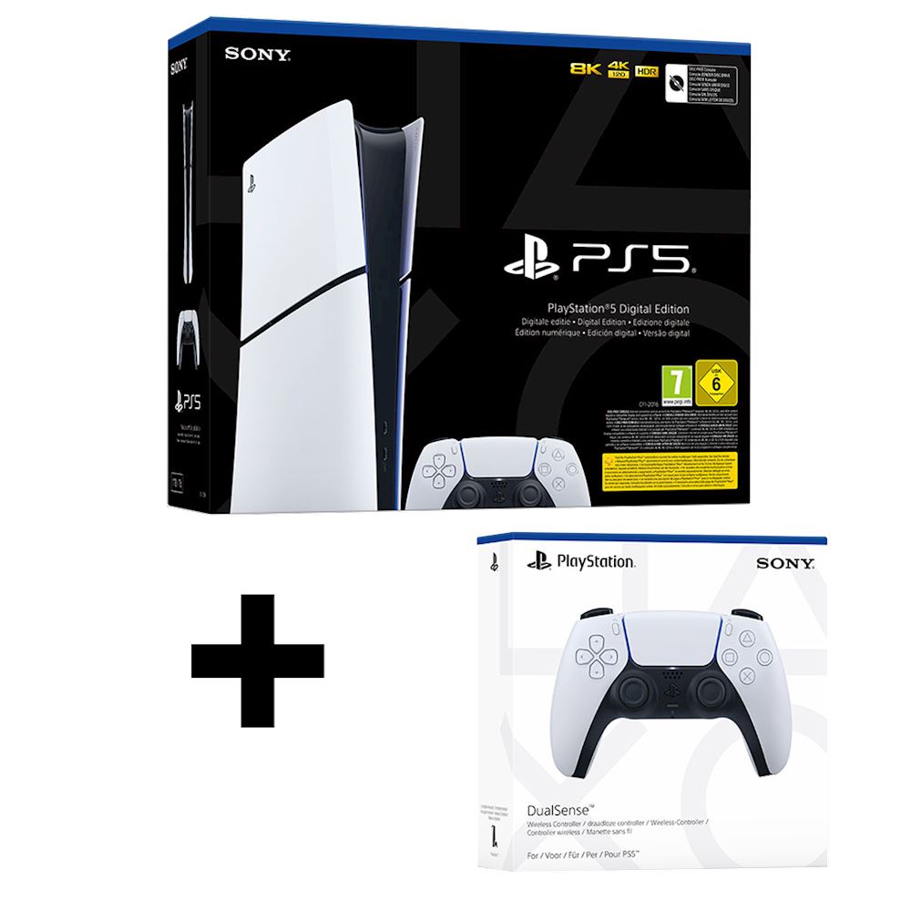 PS5 PlayStation 5 Digital Edition D Slim + 2 DualSense White - GARANZIA ...