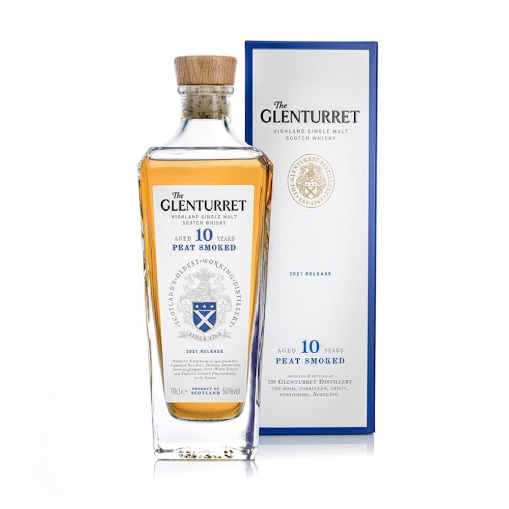 WHISKY GLENTURRET 10Y PEAT SMOKE 43% CL.70 TUBO product - Antica ...