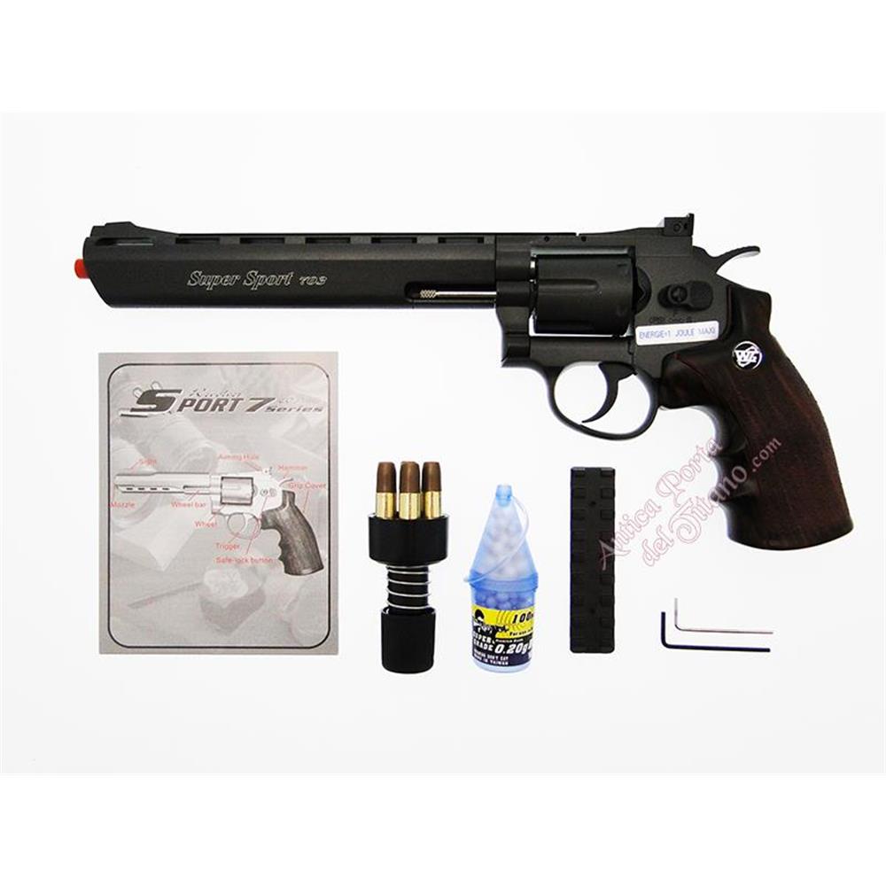 Pistola CO2 REVOLVER 703 Nera full metal tamburo rotante Riproduzioni ...