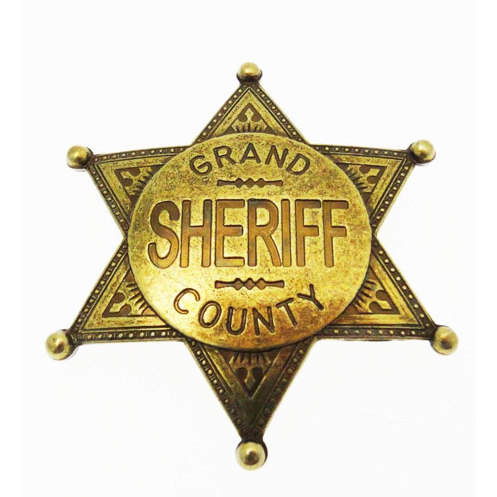Stella Grand County Sheriff Sceriffo in metallo oro + incisione Old ...