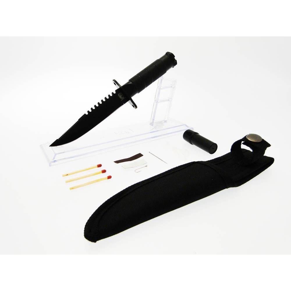 Coltello Survivor kit sopravvivenza Nero utensili tipo Rambo Coltelli ...