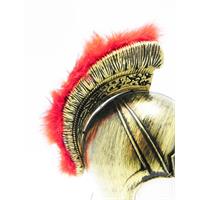 Elmo centurione romano Oro in plastica con piume da bambino indossabile ...