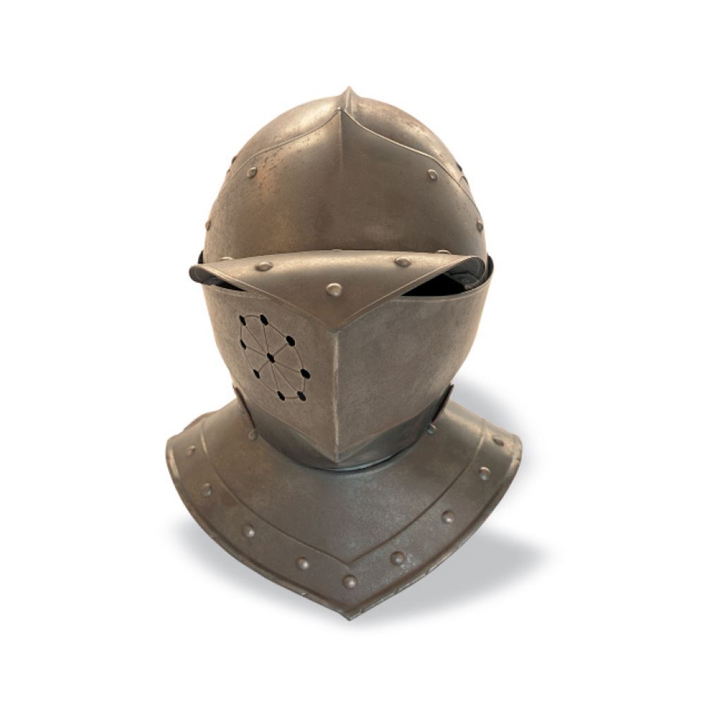 Elmo Medievale in ferro invecchiato da cavallo, XV-XVI secolo da Adulto ...