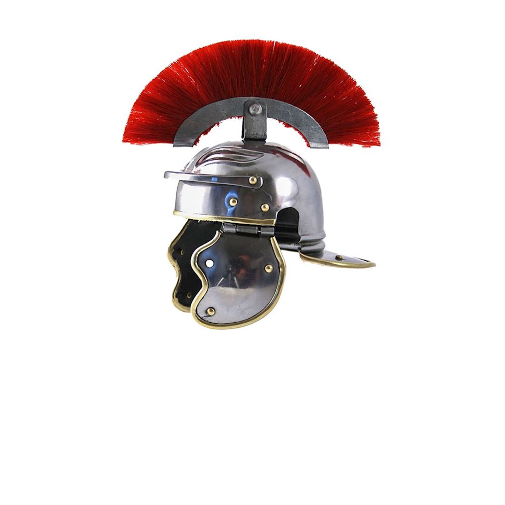 Mini elmo romano imperiale piume rosse Abbigliamento storico - Antica ...