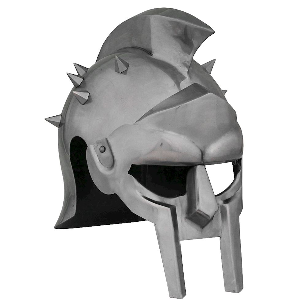 Elmo acciaio Gladiatore Romano c/punte indoss.le adulto cosplay ...