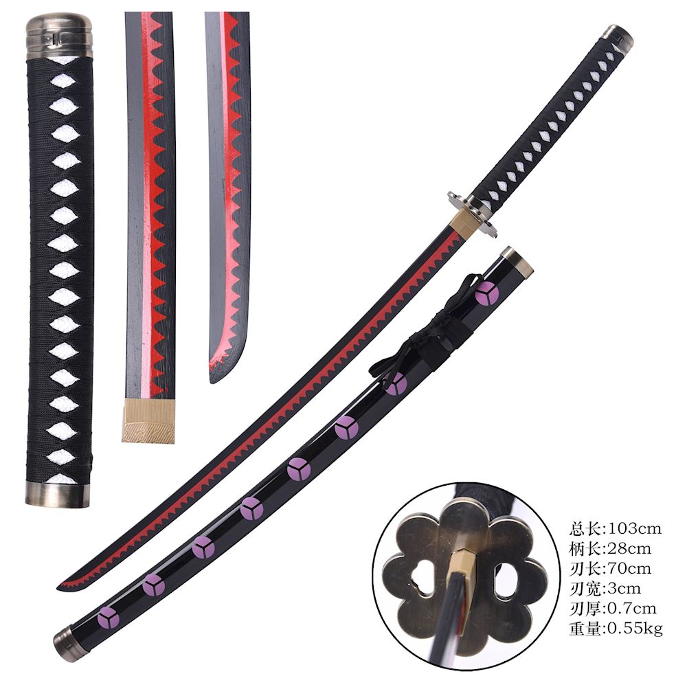 Katana One Piece di Roronoa Zoro - Shusui lama bamboo cm. 105 Legno ...