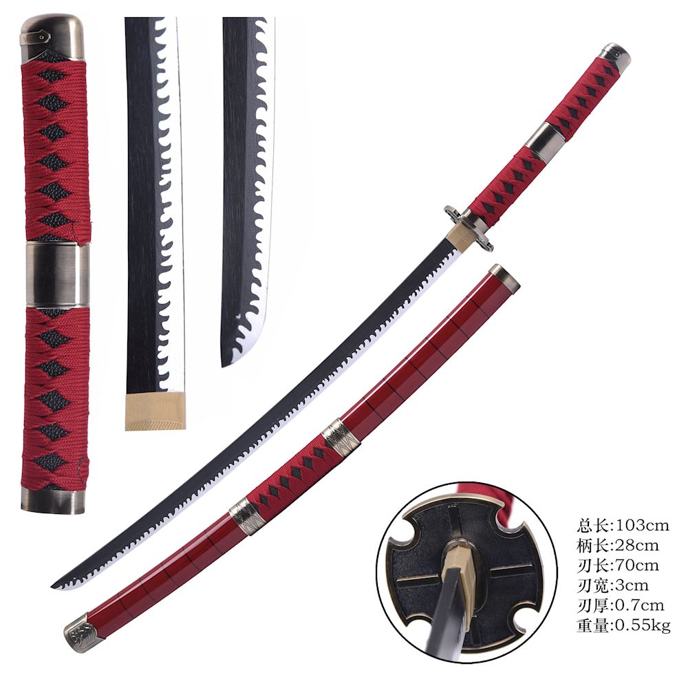 Katana One Piece di Roronoa Zoro - Sandai Kitetsu lama bamboo cm. 105 ...