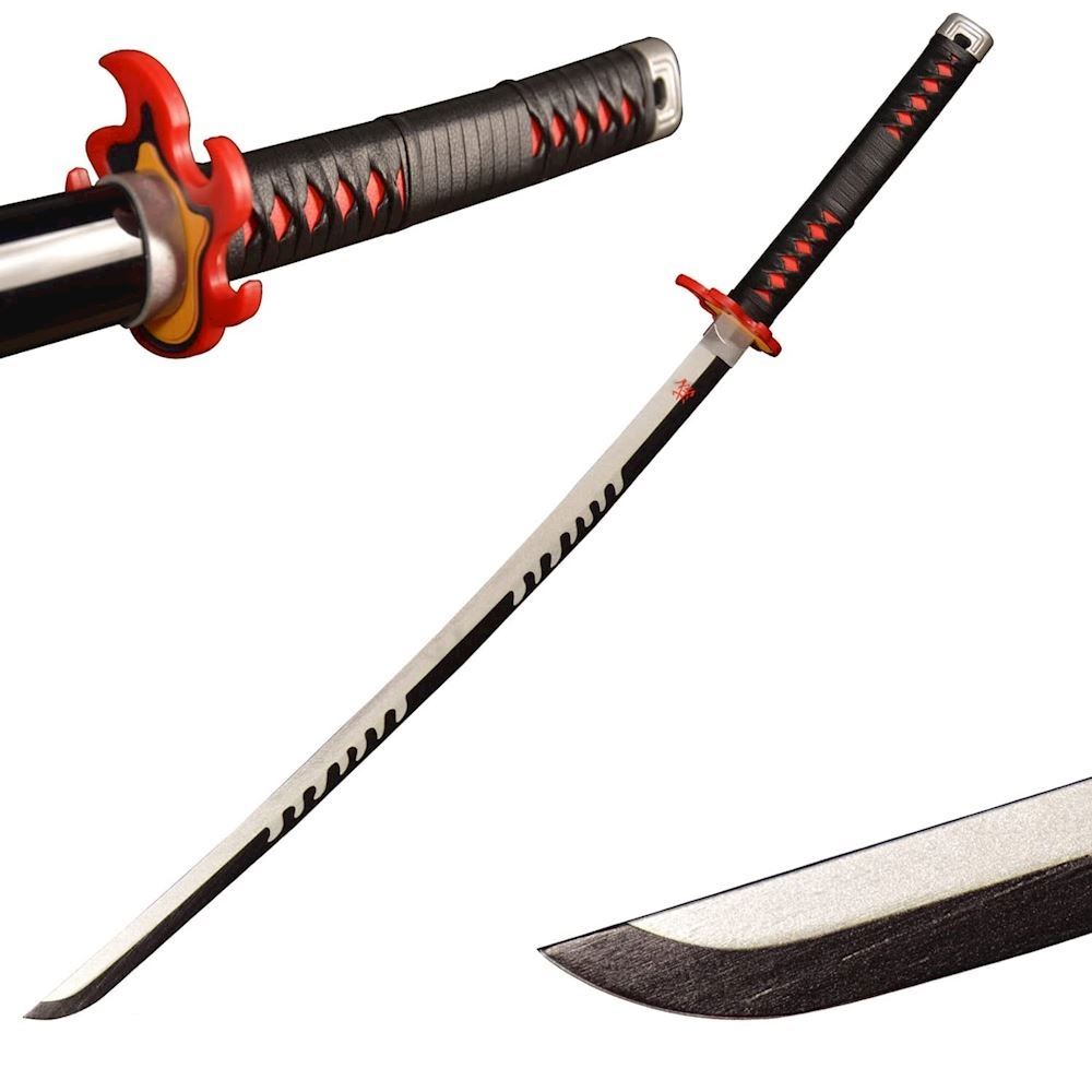 Katana ornamentale Cosplay in legno lama bamboo Demon Slayer Kamado ...