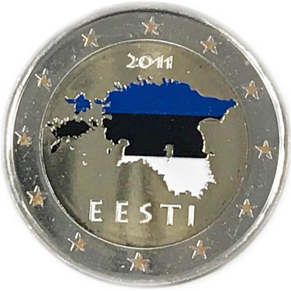 2 euro Estonia 2011 colorata Estonia - Euro commemorativi, monete e ...