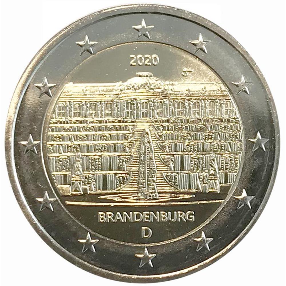 2 euro Germania 2020 Brandeburgo - Palazzo Sanssouci zecca: J Germania ...