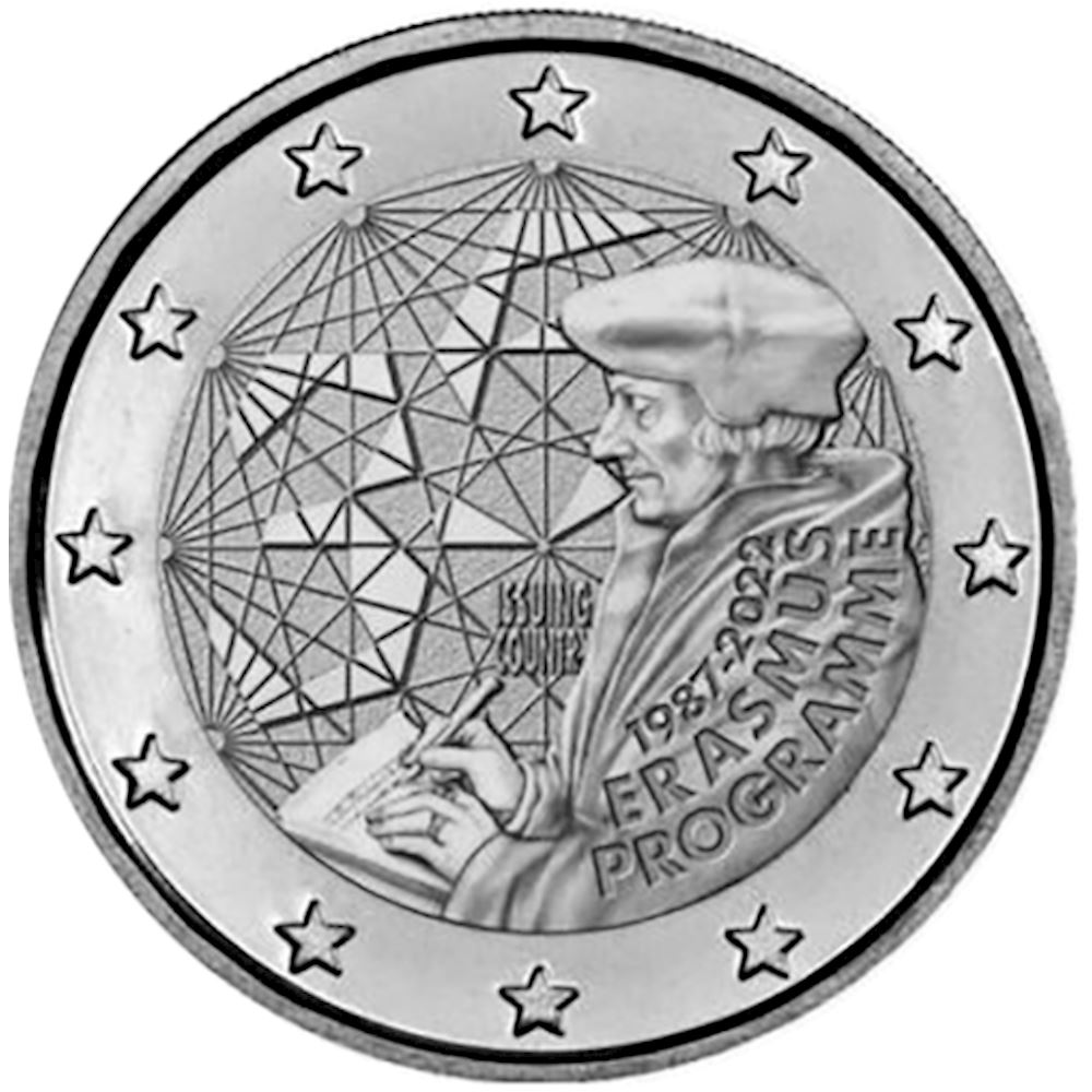 2 euro Lituania 2022 35° anniversario del programma Erasmus Lituania ...