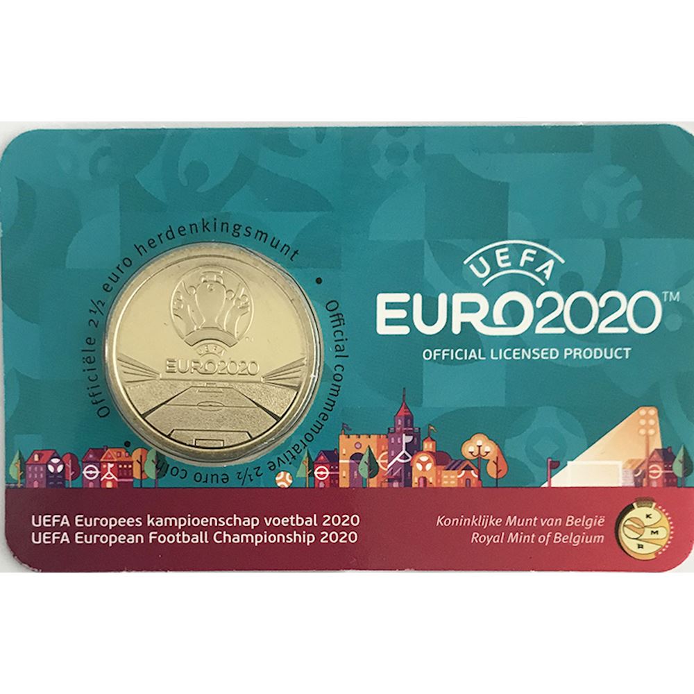 2,50 euro Belgio 2021 'UEFA EURO 2020' FDC coincard lato olandese 2021 ...