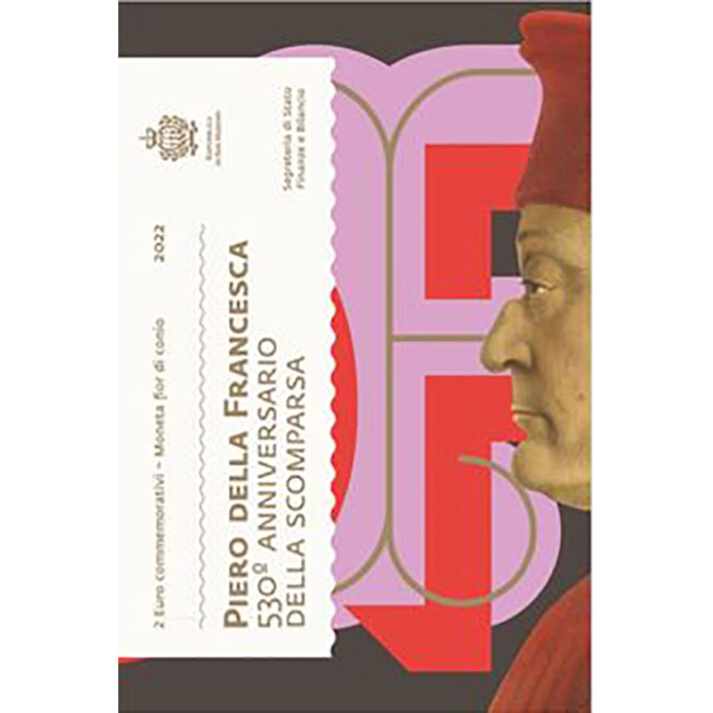 2 euro San Marino 2022 fdc 530° ann. della scomparsa di Piero della ...