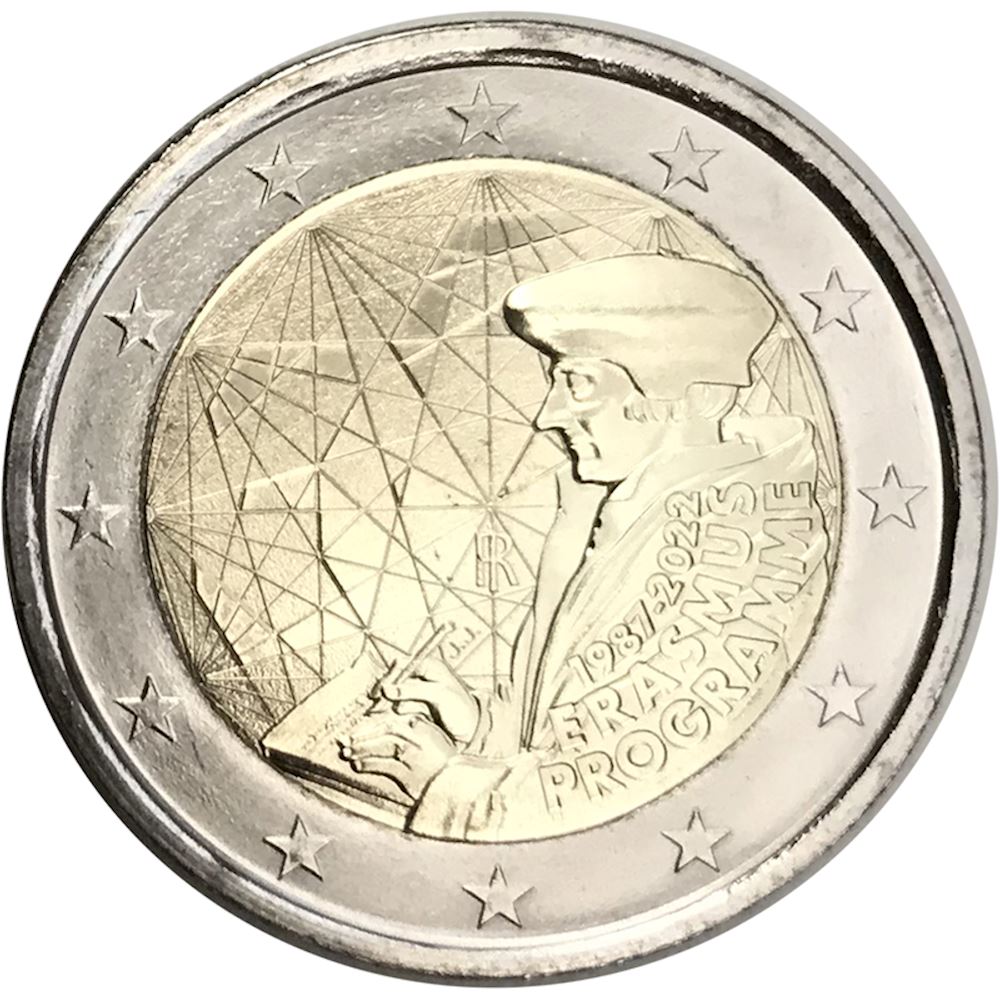 2 Euro Italia 2022 35 Anniversario Del Programma Erasmus 2022 Euro 2 Euro Italia 2022 35 Anniversario Del Programma Erasmus 2022 Euro