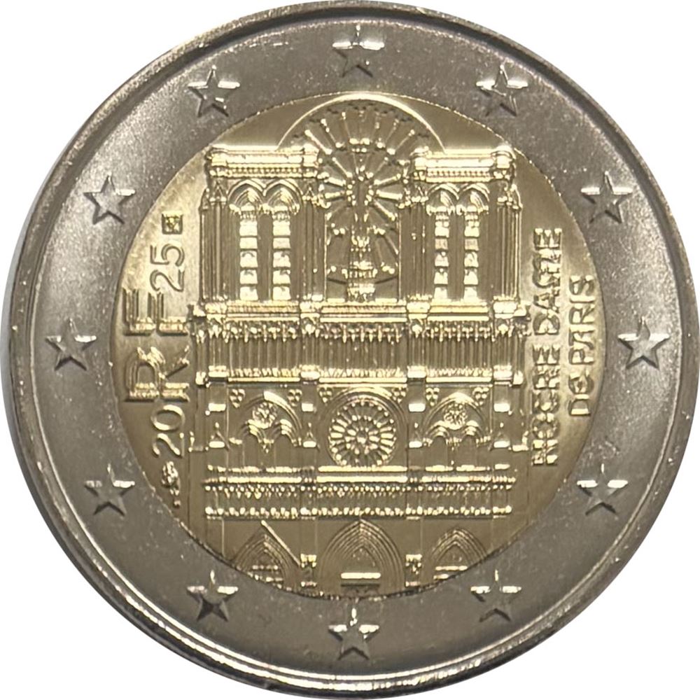 2 euro Francia 2025 fdc Cattedrale di Notre-Dame 2025 - Euro ...