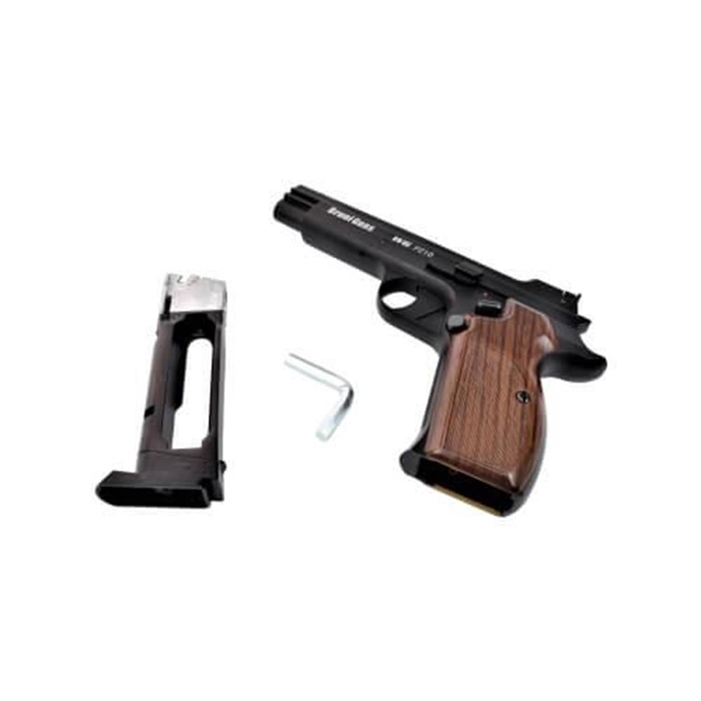 PISTOLA BRUNI CO2 P210 BLACK BB 4,5MM BLOW BACK FULL METAL PISTOLE CO2 ...