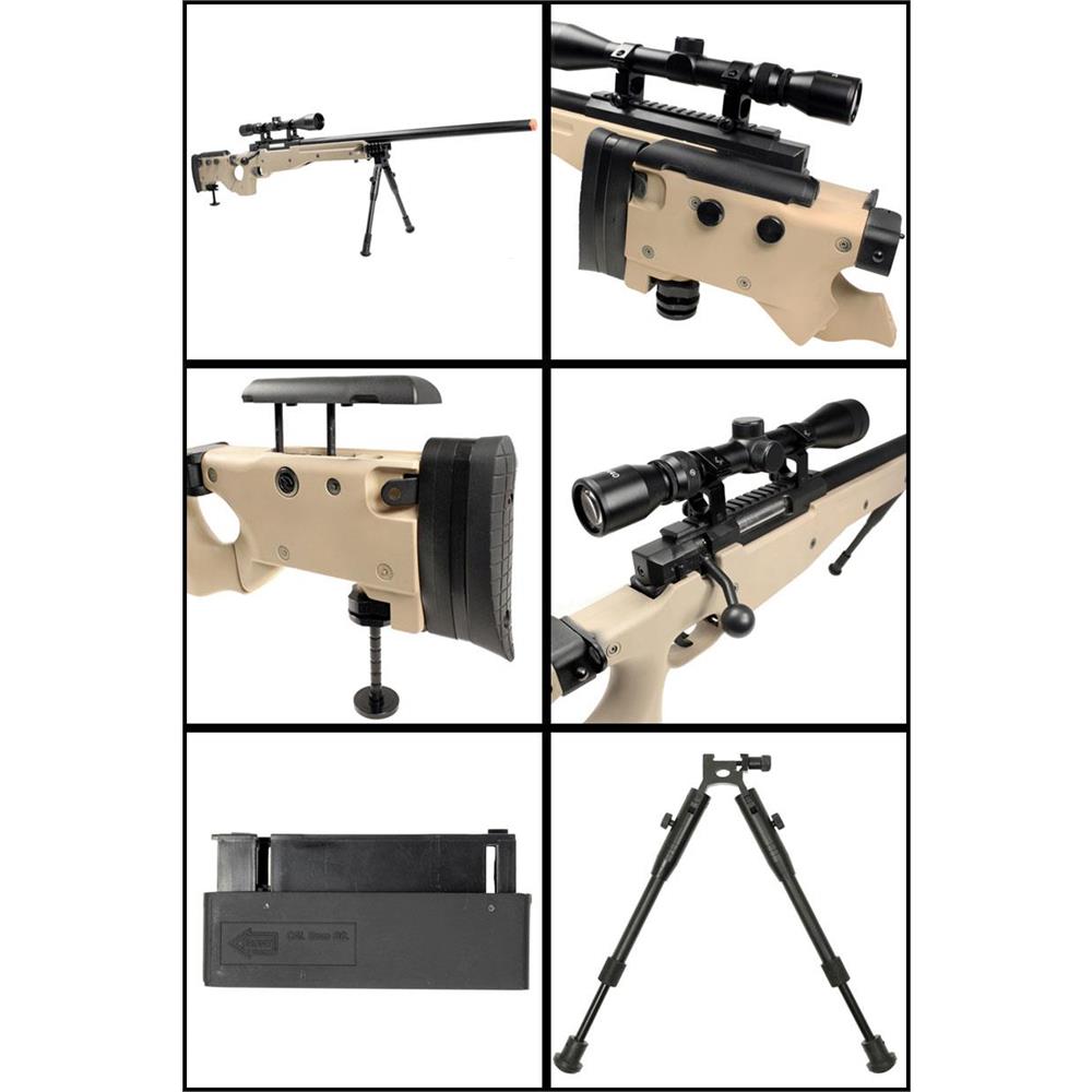 AW 338 SNIPER 2000 TAN RINFORZATA CON BIPIEDE FUCILI SNIPER/MOLLA ...