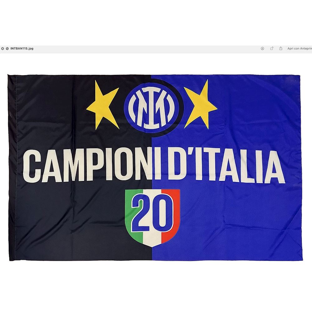Bandiera Inter originale Ufficiale 2 stelle Campioni Italia Scudetto ...